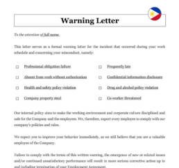 Employee Warning Letter in Philippines | Download Template (.doc)