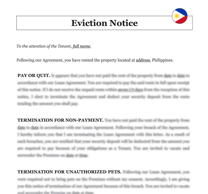 Eviction Letter To Tenant Philippines Infoupdate